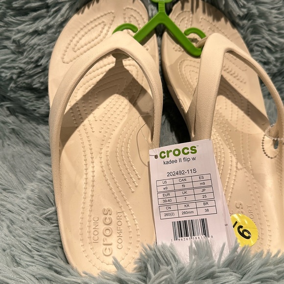 CROCS | Shoes | Nwt Cream Iconic Crocs Comfort Flip Flops Various ...